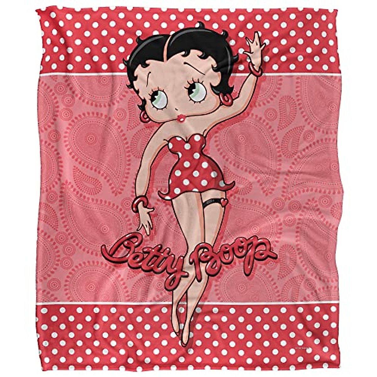 Betty Boop Paisley & Polka Dots Officially Licensed Silky Touch Super Soft Throw Blanket 50" x 60"