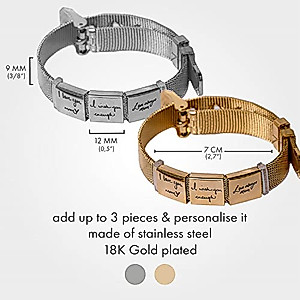 LUXTOMI - Personalized 18K Gold Plated Disc Bracelet, Customize with any Handwriting Ideea, Hypoallergenic, Waterproof, No Tarnish - Packed in Premium Box