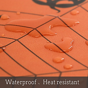 FemGe Halloween Placemats Set of 4 Ghost Bat Horror Orange Table Mats Round Faux Leather Thick Placemats Machine Washable Non-Slip Heat Resistant Place Mats for Kitchen Table Holiday Decor 14 Inch