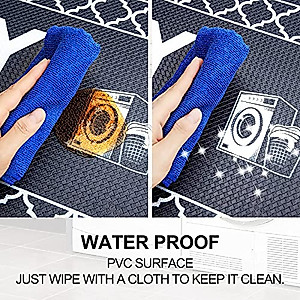 Runner Rug, 17"x59" Laundry Room Rug Memory Foam Cushioned Laundry Rugs and Mats PVC Water Proof Carpet No-Slip Anti Fatigue Floor Mat for Laundry Room,Kitchen（Black）