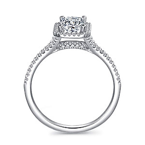 HAFEEZ CENTER 1 Carat Cushion Cut Moissanite Rings For Women Engagement Rings For Women Moissanite Ring (8, Moissanite)