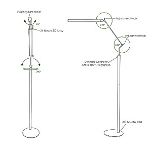 Cocoweb FLED-GPS High Powered Dimmable LED Piano Floor Lamp