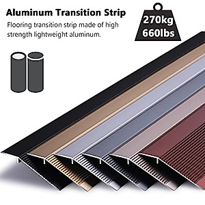 ETULLE Floor Transition Strip Metal, Black Gold 10cm Extra Wide Threshold Reducer for Doorways Step Down 1 Inch, Tile to Carpet Edge Trim for Entry Large Drop Crack