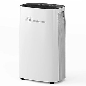 Hansabenne 70-Pints Dehumidifier for Basements - 4500 Sq. Ft. Dehumidifier with Auto or Manual Drainage - Compact Dehumidifier with Intelligent Humidity Control | Auto Defrost | Dry Clothes for Home