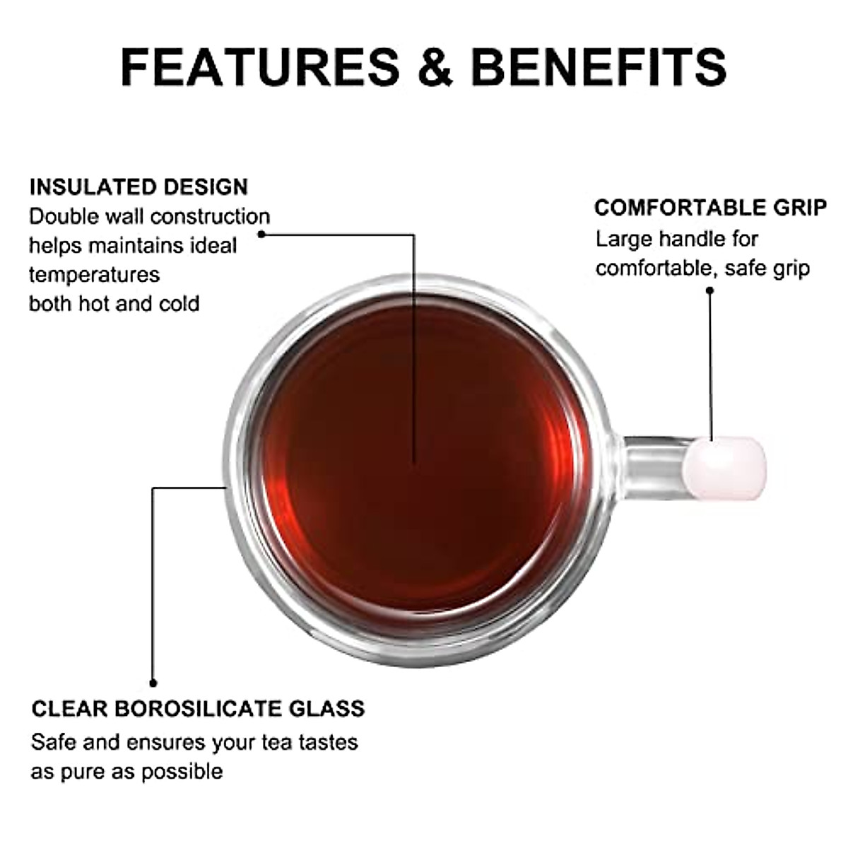 KASOGRY Coffee Cup Clear Coffee Mug, 11oz Double Wall Glass Tea Cup, Insulated Layer Borosilicate Glass Mugs, Handcrafted Funny Coffee Mugs for Women/Men Gift Hot Beverage-Bunny