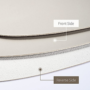 AHHFSMEI Placemats Set of 6 Faux Leather Place mats for Dining Table Heat-Resistant Non-Slip Washable Waterproof Coffee Mats Easy Clean Table Mats and 6 Coasters(Light Grey)