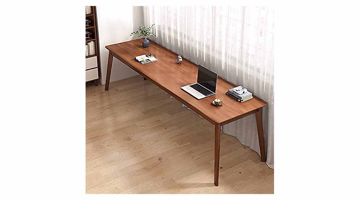 NELYE Mid-Century Long Desk Table - 71 Inches Wood Simple Modern Extra ...