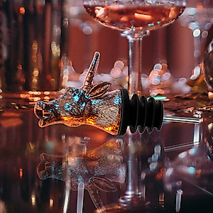 Lion Wine Pourer for Wine Bottles, Stainless Steel Animal Bar Liquor Bottle Pourer Liquor Pour Spout for Liquor Bottles, Speed Pourer Wine Areator Spout Bottle Pourer for Alcohol (Bull)