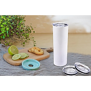 4 Pack 20 oz Skinny Tumbler Lid Replacement Lids for Tumblers Travel Coffee Mug Spill Proof Splash Resistant Silicone Sliding Covers