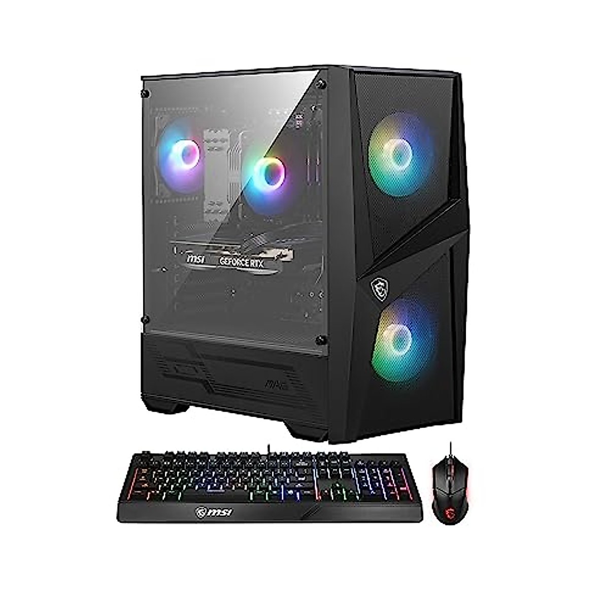MSI Codex R Gaming Desktop: Intel Core i7-13700F, RTX 4060, 32GB DDR5, 1TB M.2 NVMe Gen3, RGB Fan Cooling, 650W 80+ Gold, Keyboard & Mouse, DIY Friendly, Windows 11 Pro: 13NUC7-069US,Black