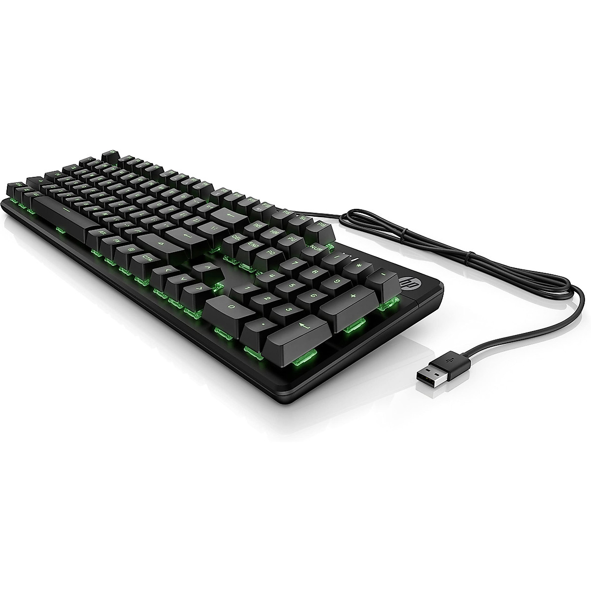HP Pavilion Mechanical Gaming Keyboard 500 with Wired USB, Red Switches, RGB LED Backlighting, 10-Key Rollover Anti-Ghosting, Media Control Keys and 2-Way Adjustable Legs (3VN40AA#ABL)