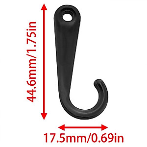 PIYANYO 3/4 inch Plastic Display Hook J-Hook for Clothing Socks Cap Underwear Hanging Display Stand, Black -500pcs