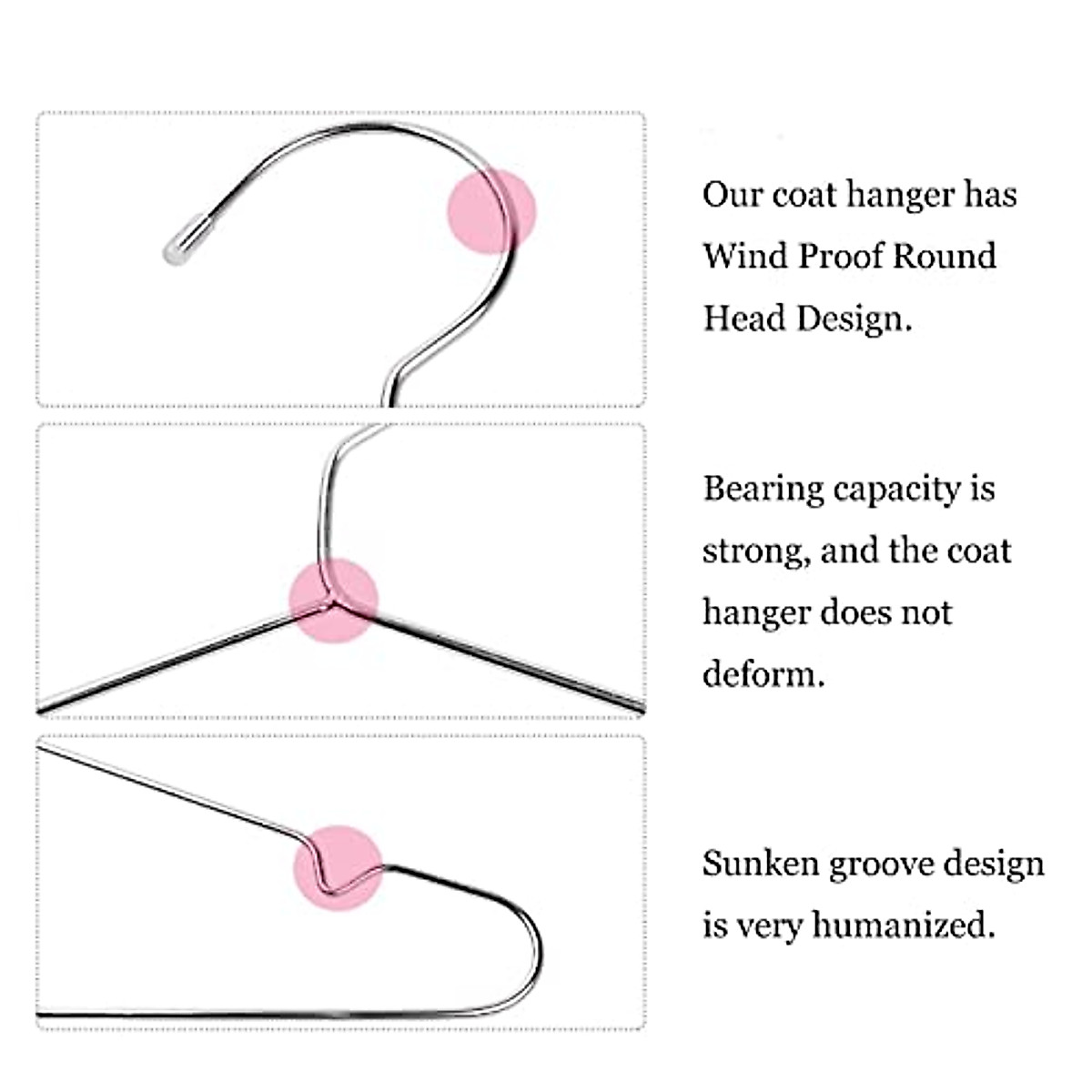 Decohomeforu 10 Pack Stainless Steel 15.75 Inches Clothes Hangers Coat Hangers, Strong Heavy Duty Stainless Steel Hangers, Ultra Thin Space Saving Clothes Hangers, Durable Slim Sleek Silver Hangers