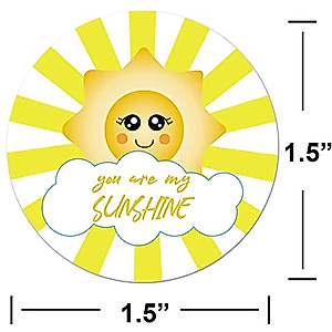 You are My Sunshine Stickers 1.5" Sending Sunshine Your Way Themed Thank You Customer Appreciation Stickers 500Pcs Sunshine Sticker Thank You Sticker for Small Business,Packaging,Envelope,Party Favors