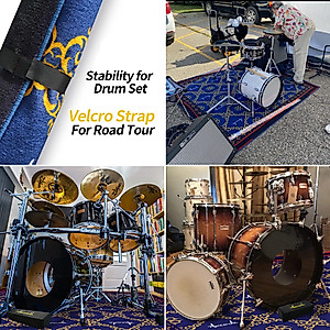 Aucuda Drum Rug 6x6.6 ft Drum Mat Outdoor, Tightly Woven Fabric Cool Drum Set Carpet with Non-Slip Grip Bottom, Electric Drum Accessories for Bedroom, Studio, Apartment, Soundproof, Starry Blue.