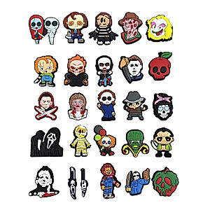 Cutest-LittleBell 35Pcs Skull Horror Shoe Charms Decorations,Thriller Cool Charms for Boys,Girls,Teens and Adult, Shoe Charms Accessories Party Gifts