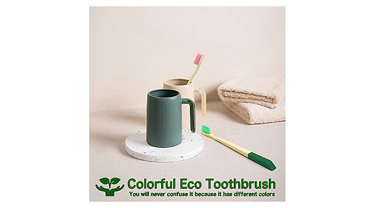 Eco-Friendly Bamboo Toothbrush. Sustainable & Biodegradable Pack of 6