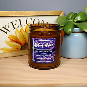 Ardent Flame Candles | Lavender Mint Tea | 100% Natural Soy Wax Candle for Home Decor | Highly Scented | Premium Fragrance | Handmade in Vermont, USA | 8 oz | Long Lasting | Gift for Women and Men