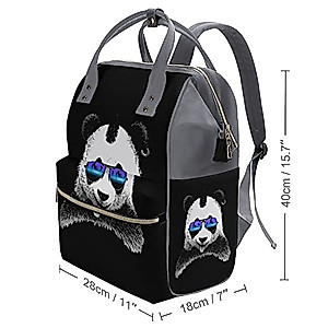 Fashion Panda Diaper Bag Backpack Large Capacity Mommy Bags Multifunction Nappy Bag Travel Back Pack Gray-Style
