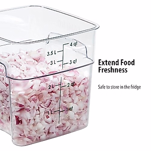 Cambro FreshPro 4Qt Food Storage Container in Clear for Industrial and Kitchen Use, Pantry Organization and Food Freshness