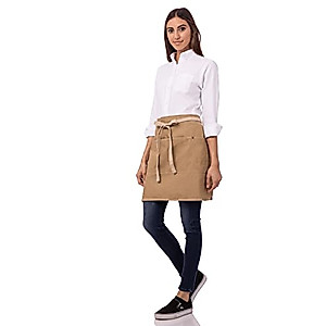 Chef Works Unisex Austin Half Bistro Apron, Natural, One Size