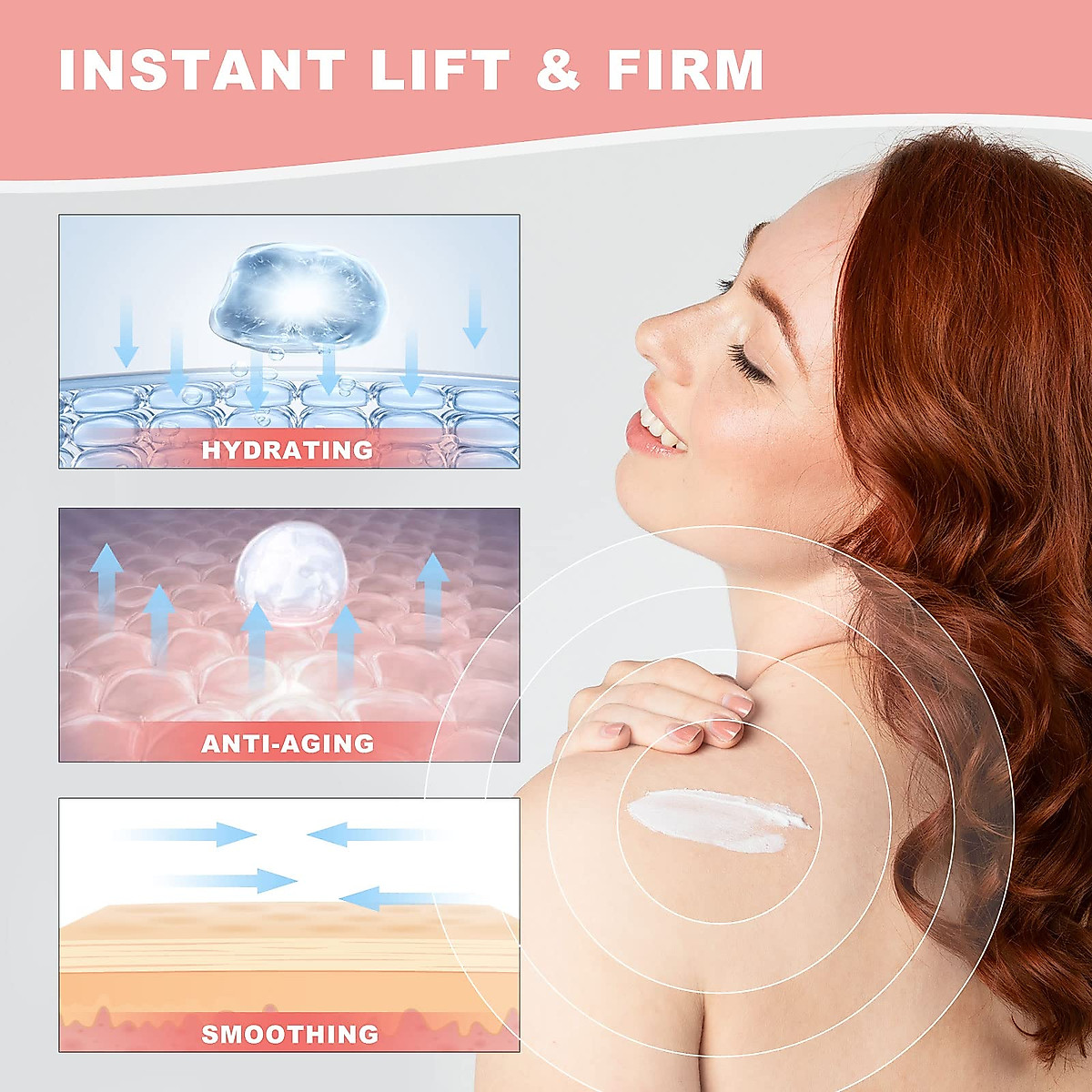 Hibiscus and Honey Firming Cream, Skin Tightening Lotion, Reduces the Look of Neck Lines, Tightens & Smooths - With Collagen & Hyaluronic Acid -4 FL OZ/120 ML