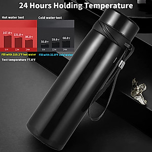 Coffee/Tea thermos, 21 Oz Smart Coffee bottle, LED Temperature Display Tea Infuser Bottle, Sports Water Bottle, Double Wall Vacuum Insulated Water Bottle, Stay Hot or Cold for 24 Hours