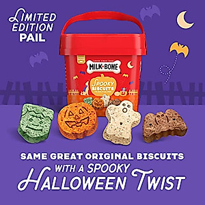 Milk-Bone Limited Edition Halloween Spooky Biscuit Dog Treats, 24 Ounce Pail