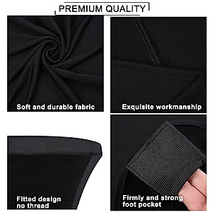 Merkaunis 6 Pack Cocktail Table Covers,Stretch Cocktail Table Tablecloth 32"x43" Fitted Hightop Table,Square Cocktail Tablecloth for Bar Wedding Cocktail Party Banquet Table (Black)