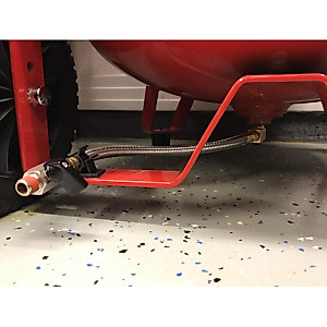 Breezliy Extended Tank Drain Valve Assembly Kit,10 Inch Braided Steel Hose 1/4 Inch NPT Drain Valve and Elbow Fitting for Air Compressor with Two Extra 1/4" to 3/8" Brass Adapter and Thread Seal Tape