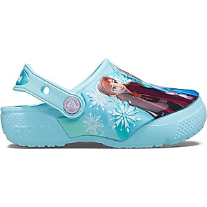 Crocs Kids' Disney Frozen 2 Clog | Frozen 2 Shoes for Girls, Ice Blue/Ice Blue, 2 Little Kid