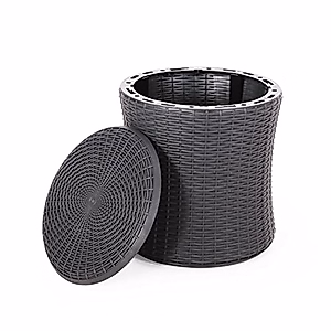 Christopher Knight Home Ishara Outdoor Faux Wicker Patio Table, Dark Gray