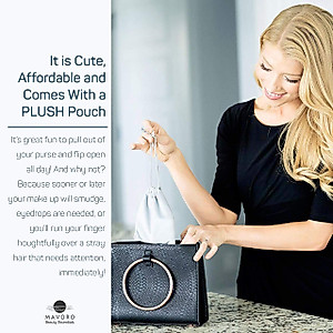 Magnifying Compact Mirror for Purses with 10X Magnification – Double Sided Travel Makeup Mirror, 4 Inch Small Pocket Mirror, or Purse Mirror. Bundle Black and Pink