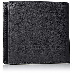 TUMI Nassau Global Center Flip Passcase Wallet with RFID Lock for Men - Fitted with 2 Cash Sleeves Sized for International Currencies - Black Texture