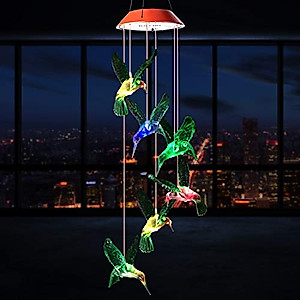 Hummingbird Gift,Solar sind shimes,Gifts for All mom/Grandma/Women/Aunt/Daughte/Friend/Niece/Sister/Teacher/dad, Mother Birthday Gift, Gardening Gifts,windchimes Outside, Perfect for Patio, Garden