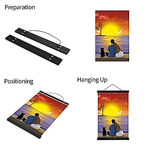 Radezon 16 inch Wide Magnetic Poster Hanger Frame, 16x20 16x24 16x22 Wood Frame for Posters, Prints, Photos, Pictures, Maps, Scrolls, and Artwork - Wall Hanging Wooden Frame