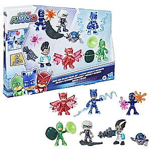 PJ Masks Hero and Villain Figure Set Preschool Toy, 7 Action Figures with 10 Accessories, Ages 3 and Up