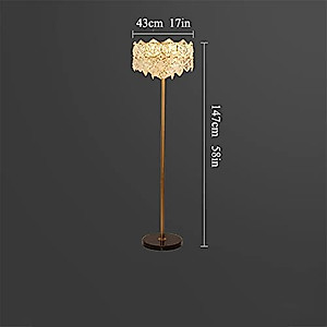 GRFIT Indoor Floor Lamp Crystal Floor Lamp Vertical Table Lamp Post-Modern Minimalist Living Room Study Floor Lamp Standing Reading Lamps
