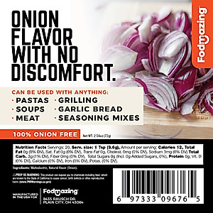 Fodmazing Onion Replacer Substitute, Low FodMap Onion Replacement, IBS Friendly, Non-GMO, Fat-Free, Great for Meals and Snacks (20 Servings)
