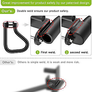 SELEWARE Solid Dip Bar Attachment for 2" x 2" with 1" Hole Power Cage Squat Rack, Set of 2 Dip Bar Grip Handles for Strength Training, Double Welding Design, 500 lbs Capacity