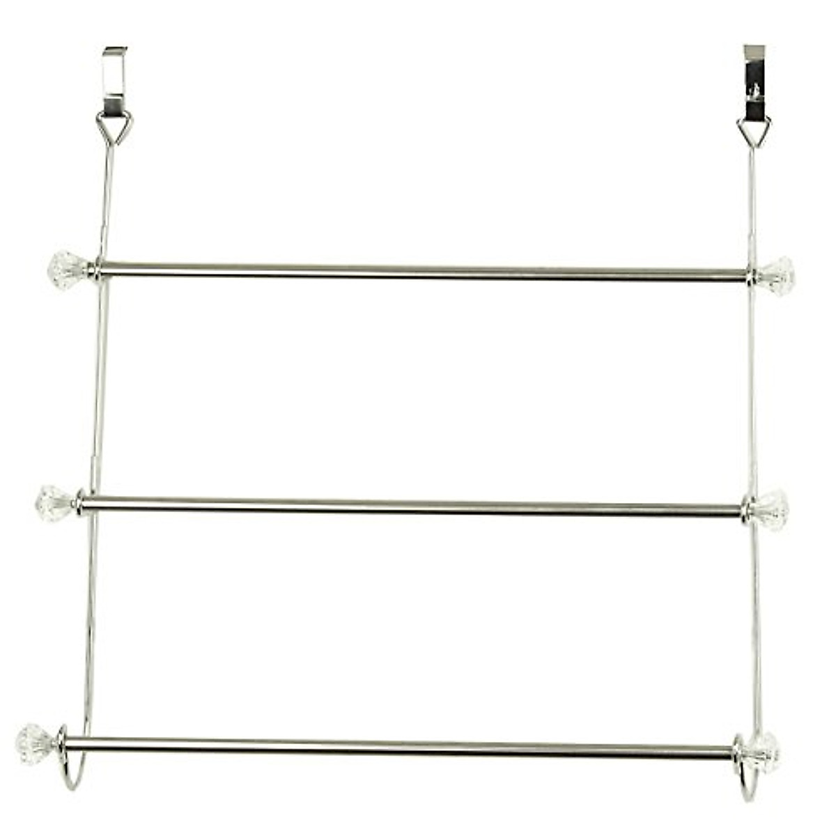 Home Basics TH41069 Over The Door 3-Tier Towel Rack, 21.4" x 5" x 21",Silver
