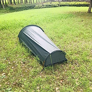 Augustusws Ultralight Bivvy Bag Tent, Compact Single Person Backpacking Larger Space Waterproof Sleeping Bag Cover Bivvy Sack for Outdoor Camping Survival