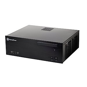 SilverStone Technology Aluminum Front Panel and SECC Body Micro ATX HTPC Computer Case with 2X USB3.0 Front Ports Cases in Black GD04B-3.0-USA