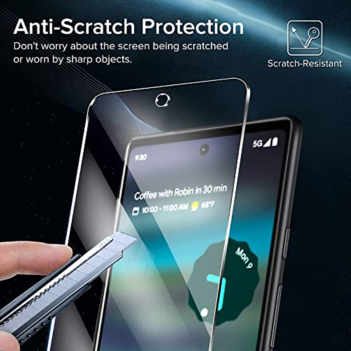 ivoler [3 Pack] Screen Protector Tempered Glass for Google Pixel 6a 5G 2022 (6.1 inch)[Fingerprint Unlock Compatible] with Easy Installation Frame[Not for Pixel 6] 9H Hardness Clear Film Bubble Free