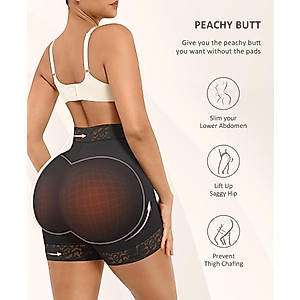 FeelinGirl Body Shaper Panty Tummy Control Shapewear Middle Waist Shorts Butt Shaper Black M