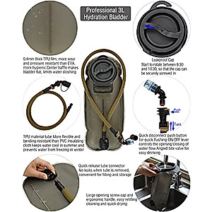 MARCHWAY Tactical Molle Hydration Pack with 3L TPU Water Bladder, Military Backpack with Multi Compartment for Cycling, Hiking, Running, Backpacking (Coyote Brown)