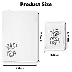 BOMBAXCEIBA Funny Kitchen Towels and Dishcloths Sets of 4,Gift for Mom, New Home Decorative Dish Towels for Women, Waffle Weave Tea Towels for Kitchen (17 x 25 Inches)