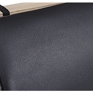 Lostcat Full Modern Upholstered Faux Leather Platform Bed with LED Light Bed Frame,Strong Wood Slats Support,Wave Like Curve Low Profile Bed Frame for Boys/Girls/Adult Bedroom,Easy Assembly,Black