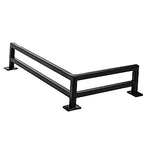 FLVFF Fingerboard Rail Metal L Solid Steel Grind Rails Ramp and Skate Parks (LR) (Black)