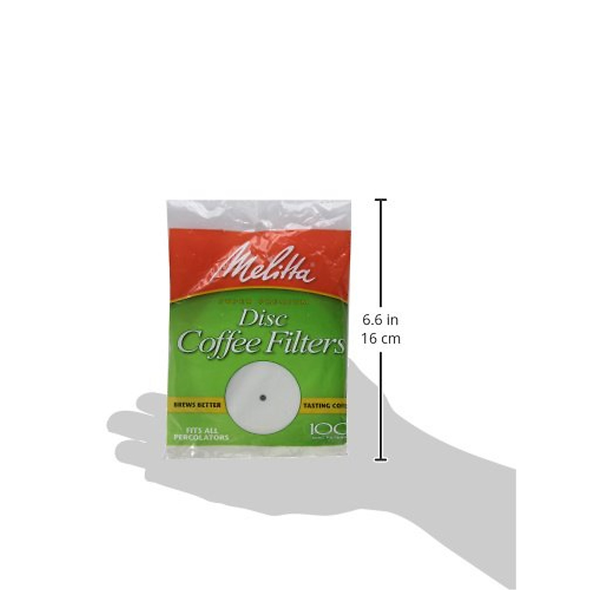 Melitta 3.5 Percolator Disc Coffee Filters, White, 100 Count